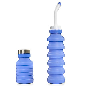 Peri Bottle for Postpartum Care, Portable Bidet for Travel Collapsible & Expandable Handheld Personal Bidet/Personal Hygiene Cleaning, 550ml (Blue)