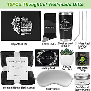 LA NOVO Christian Get Well Soon Gifts for Men, After Surgery Cancer Gifts for Men Chemo Care Package Get Well Gift Basket for Sick Friends, Thinking of You Feel Better, Christian Gifts for Men - 10pcs