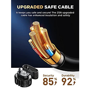 850GPH Ultra-quiet Water Pump, 75W Small Submersible Water Pump, Pool Cover Pump, Sump Pump for Pool Drainage With 16ft Drainage Hose, Upgraded 25ft Thicker Power Cable and 3 Detachable Adapters