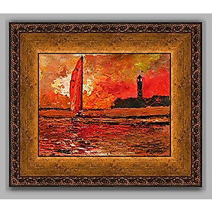SOLD Crimson Sundown, Seascape Sunset Painting By Internationally Renown Painter Andre Dluhos