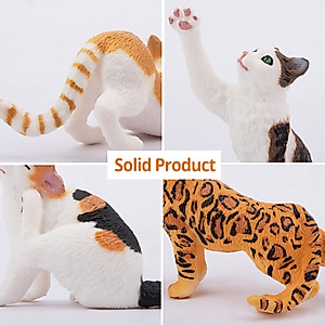 Toymany 8PCS Realistic Cat Figurines, Educational Cat Figures Toy Set, Kitten Easter Eggs Cat Cake Topper Christmas Birthday Gift for Kids Boys Girls Children