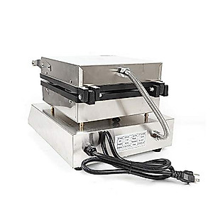 Commercial Belgian Waffle Iron, 4 Grids 1750W Stainless Steel Nonstick Double Side Waffle Maker Machine Electric Round Waffle Baker for Bakery, Restaurant, Snack Bar, Home