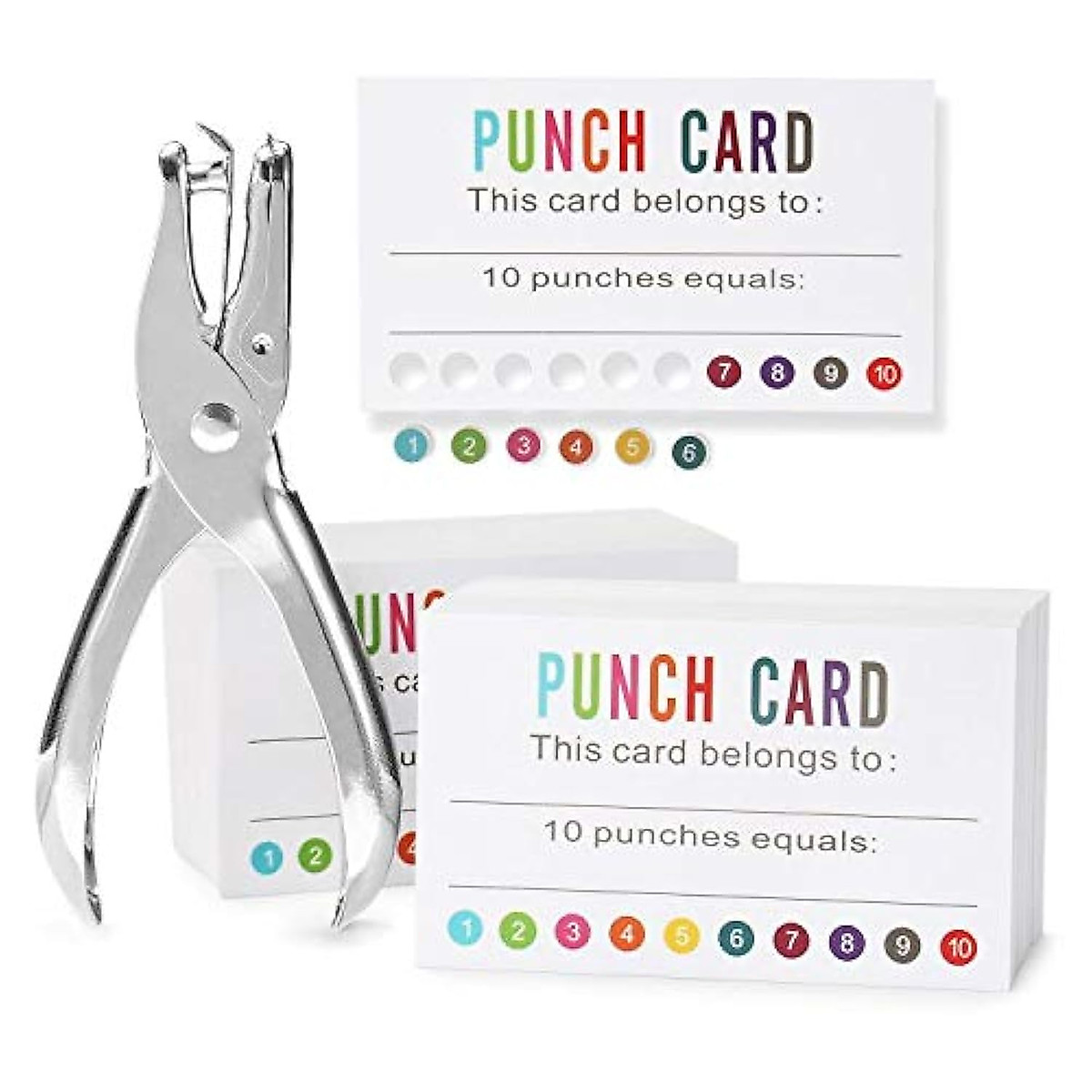 ONEDONE Reward Punch Cards (Pack of 200) Behavior Incentive Awards for Kids Students Teachers Home Classroom School Business Loyalty Gift Card - 3.5" x 2"