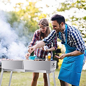 Portable Charcoal Grill Foldable Stainless Steel 24" x 12" x 26" Kebab Skewer BBQ Barbecue Camping Grill Kit for Garden Backyard Home Outdoor Cooking Use