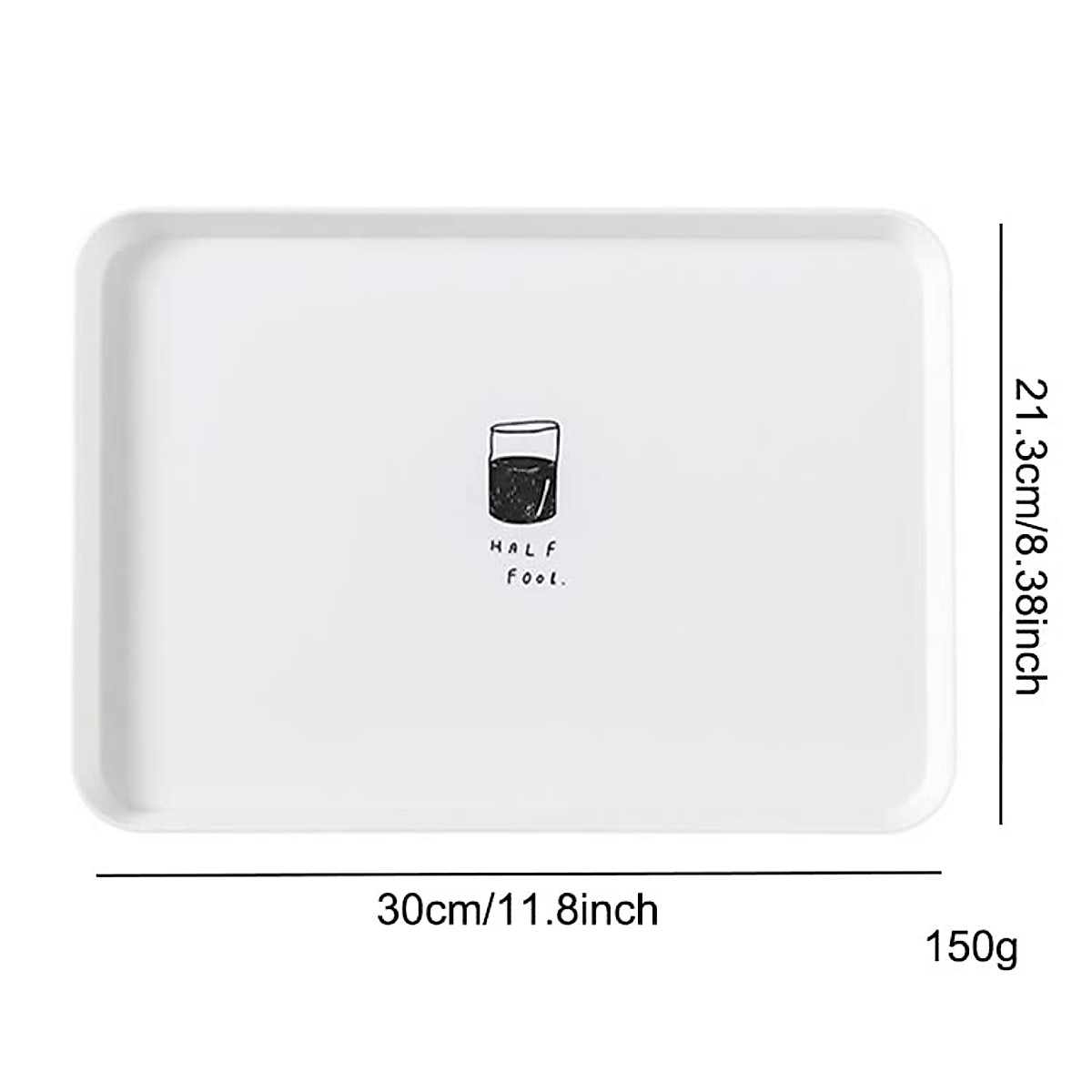 AKOAK 1 Pack Nordic Style Rectangular Plate Home Simple Breakfast Tray, Plastic Tea Tray Dinner Plate Dessert Tray
