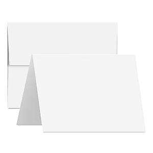 50 Greeting Cards Set – Blank White A6 (4.5" x 6") Cardstock and Envelopes – Customized and Personalized Cards for Business, Holidays, Bridal Showers, Birthdays, Wedding Invitations, All Occasion