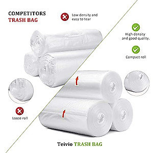 0.5 Gallon 220 Counts Strong Trash Bags Garbage Bags, Bathroom Mini Trash Can Liners, Small Plastic Bags for Desktop Trash Bin Dog Poop Car, Clear