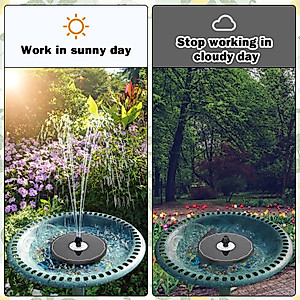 Yzert Solar Fountain Glass White Flower, 3.5W Bird Bath Fountains Solar Power No Battery with 4 Fixed Rods & 7 Nozzles, 2024 Solar Fountain Pump for Bird Bath, Garden, Outdoor, Pond, Pool,Hummingbird