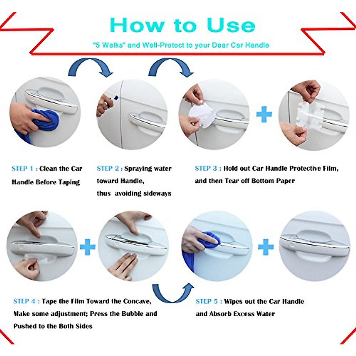 Younglingn 12 Pcs Universal Transparent Invisible Car Door Handle Scratches Protective Films Clear Side Sticker Scratches Car Door Protector Films