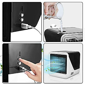Portable Air Conditioner, FlyBanboo Mini Fan Air Cooler, Personal Use Evaporative Air Humidifier for Home Kitchen Office Nightstand, USB Cable, Quiet&Strong Wind