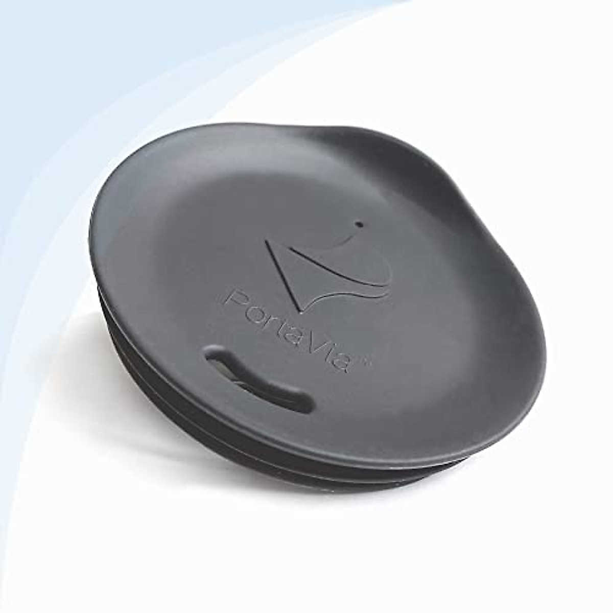 Porta Via Reusable Coffee Cup Silicone Lid – Fits Any Tumbler, Water Bottle, & Ceramic Coffee Mug – Dishwasher-Safe Ceramic Travel Mug Lid Keeps Hot Cups Hot (Medium to Large - Grey)