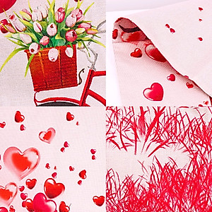 Valentine's Day Garden Flag，12 x 18 Inch Love Flag Valentines Heart Garden Flag Double Side Valentine's Day Decoration（12x18/28x40）