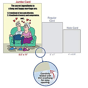 NobleWorks Jumbo Funny Anniversary Greeting Card 8.5 x 11 Inch with Envelope (1 Pack) Large Jumbo Couple, Husband, Wife, Parents Anniversary Congratulations Marriage Secrets J9780