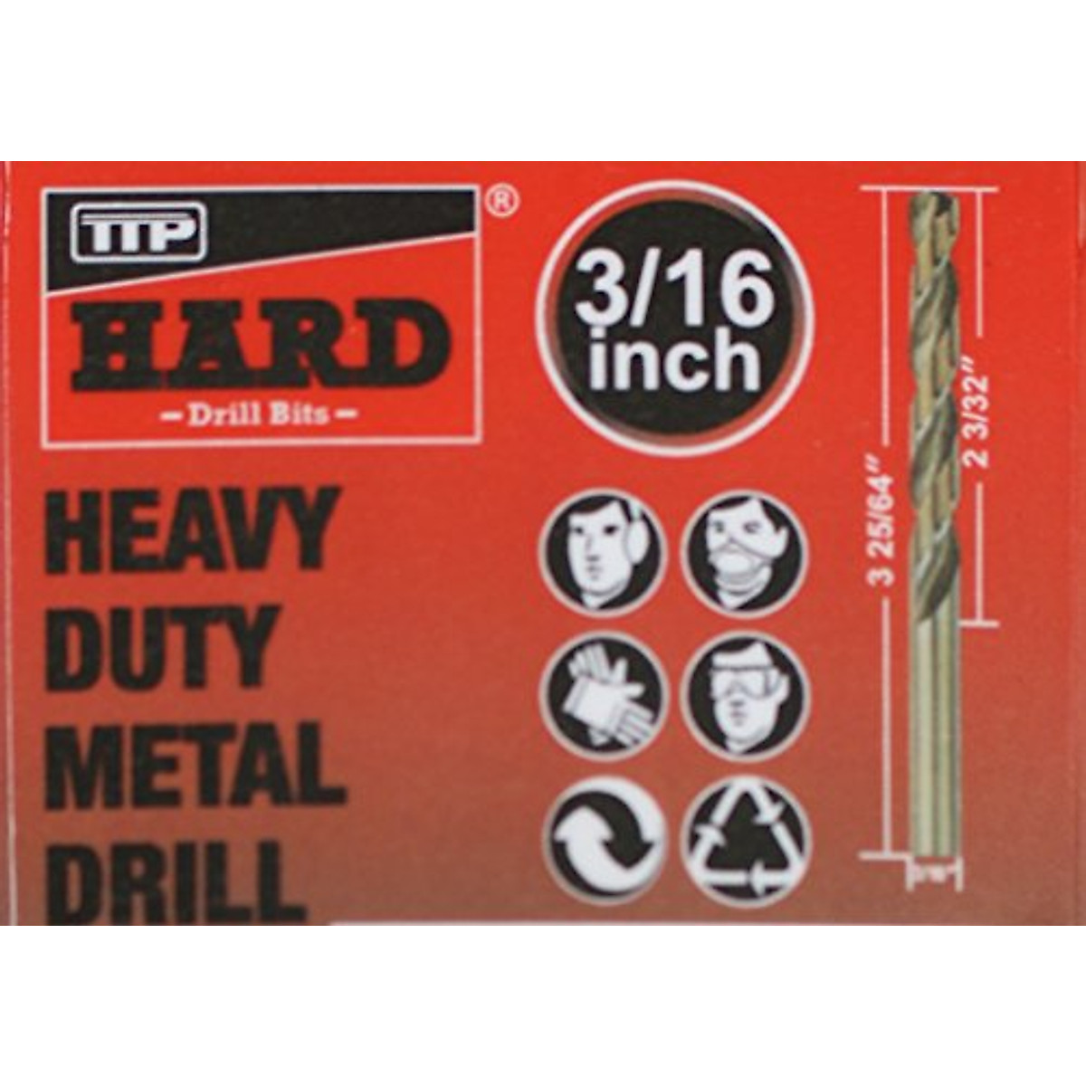 TTP HARD Drills Bits 3/16-Inch, 10 X Imperial Drill Bits Cobalt for Drilling Harder Metals Stainless Chrome Aluminum Cast Iron