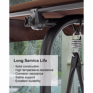 2Pcs Porch Patio Swing Fittings to Attach Canopy Frame to Swing Frame, Garden Swing Plastic Frame Replacement Part, Outdoor Canopy Swings Parts Match Diameter 20-23mm Swing Chair Frame Interface