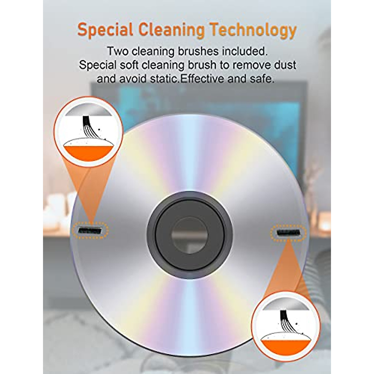 Arsvita CD Laser Lens Cleaner Disc Cleaning Set for CD/VCD/DVD Player, Not Compatible for Bose Player, Safe and Effective