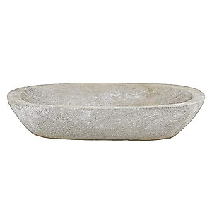 Santa Barbara Design Studio Table Sugar Hand Carved Paulownia Wood Dough Bowl, Small, Grey