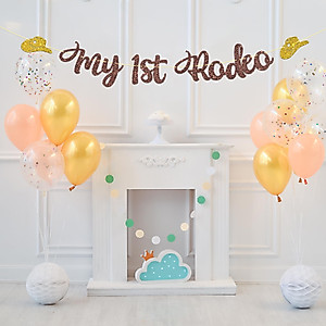 Dill-Dall My 1st Rodeo Banner, Western Themed 1st Birthday Baby Shower Party Hanging Decoration, Cowboy Happy1st Birthday Party Bunting Decor