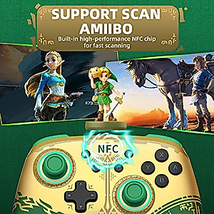IINE Switch Controller, Wireless Switch Pro Controllers with Controller Storage Case, Switch Remote Gamepad with NFC, Turbo, Vibration, Wake Up and Motion Control Function