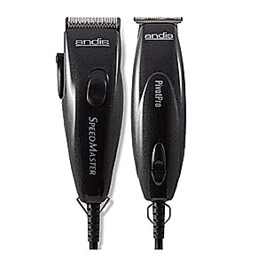 Andis 24075 Professional PivotPro and SpeedMaster Hair Clipper and Beard Trimmer PivotMotor Set, Black