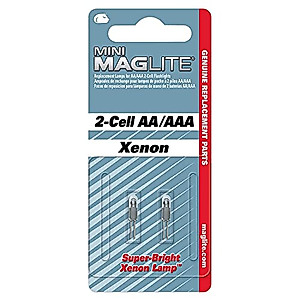 Maglite Replacement Lamps for 2-Cell AA Mini Flashlight, 2-Pack