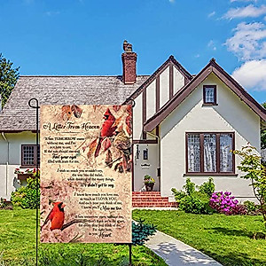 Snycler Cardinalis Garden Flag, A Letter from Heaven, Northern Cardinal Daily Life in Memory Commemorate Yard Flag 12 x 18 Inch Vertical Double Sided Outdoor Decoration