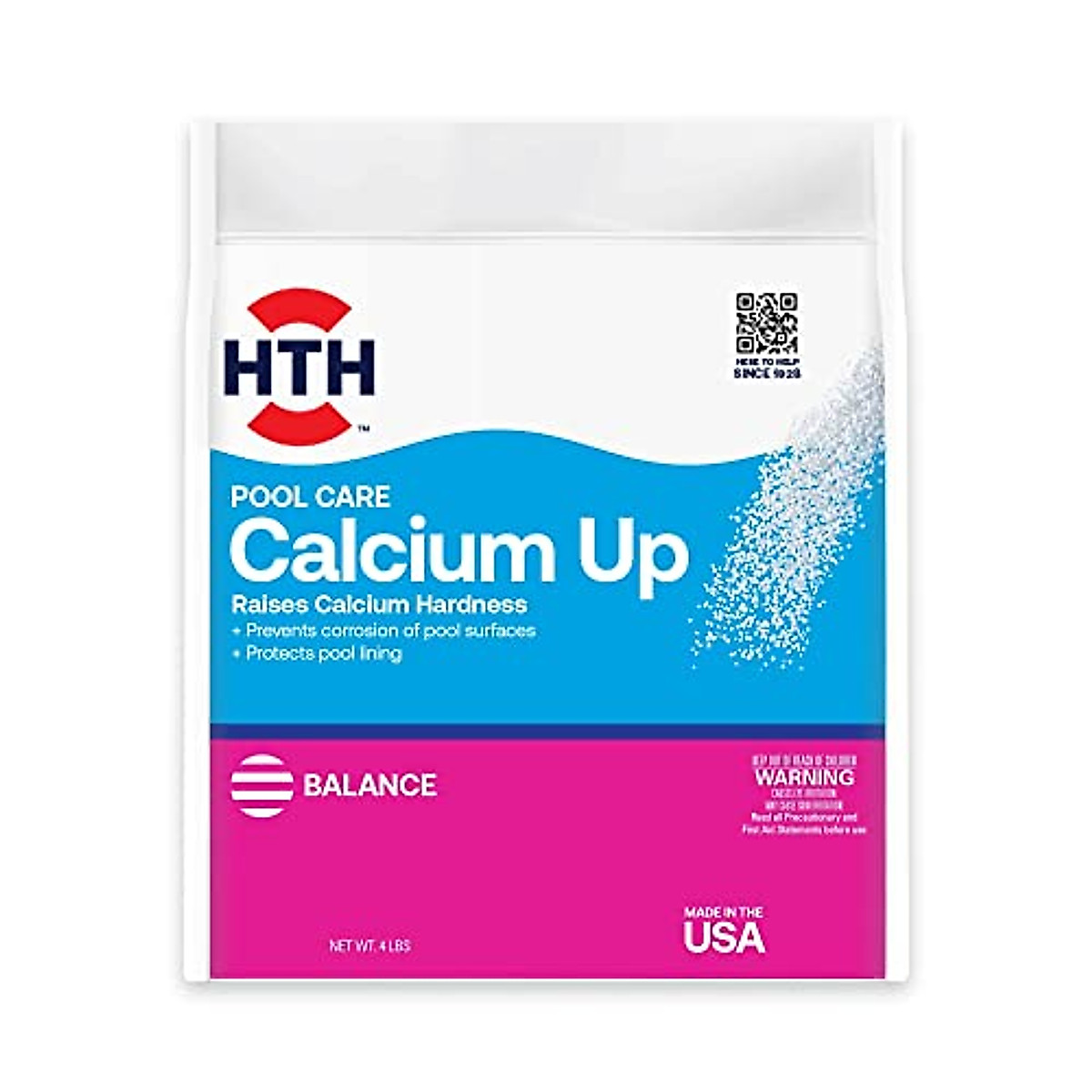HTH Pool Care Calcium Hardness Up, Swimming Pool Chemical Protects Swimming Pool Surfaces and Liners, 4 Lbs