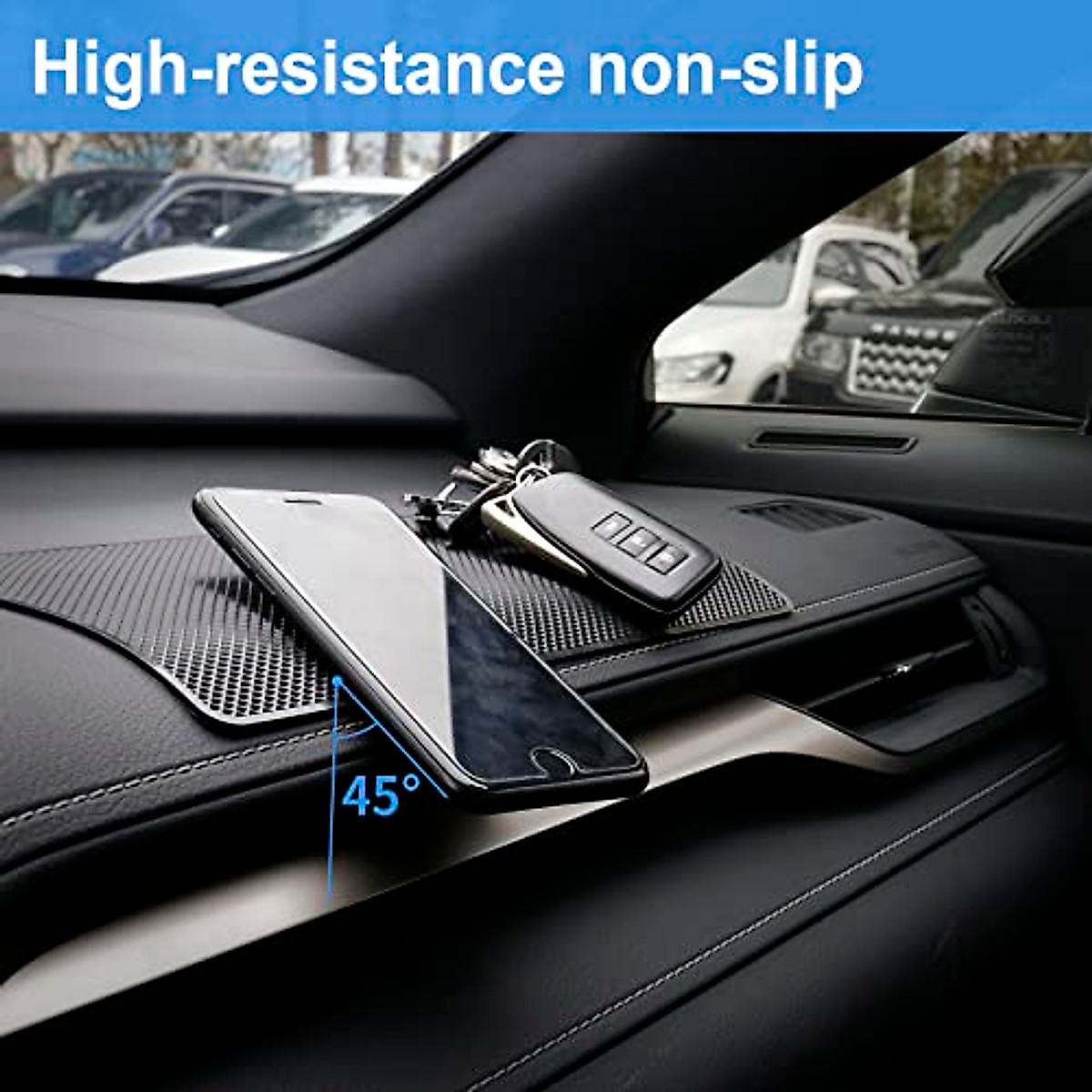 UYYE Car Dashboard Anti-Slip Rubber Pad, Universal Non-Slip Car Magic Dashboard Sticky Adhesive Mat, Car Interior Accessories, Non-Slip Mounting Pad 10.6" x 6.4"inch