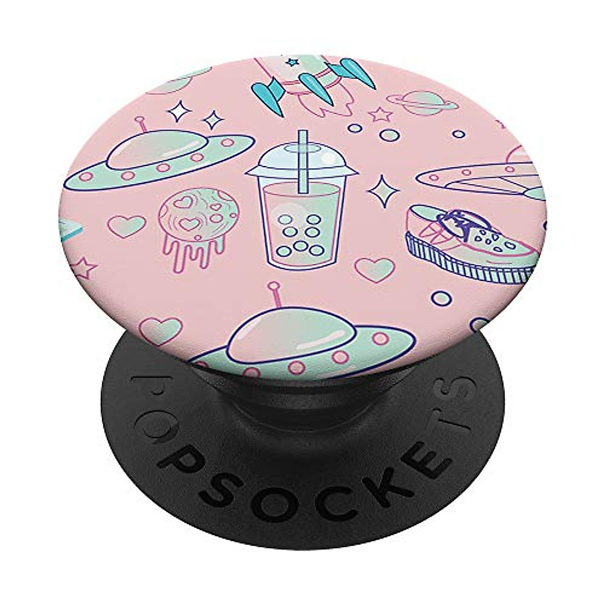 Pastel Goth Alien Babe Galaxy Pink Outer Space PopSockets PopGrip: Swappable Grip for Phones & Tablets