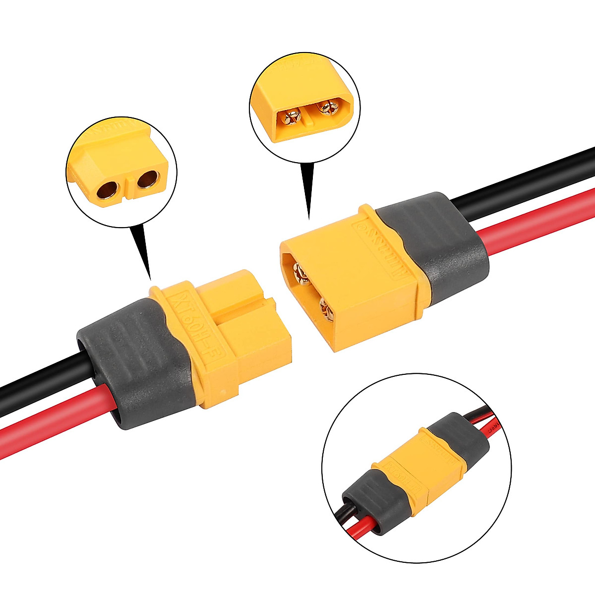 YACSEJAO 12AWG XT60 to Solar Panel Connector 1M XT60 Female to 45A Connector Extension Cable for Outdoor Power Bank RC Lipo Battery Lithium Battery