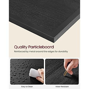 VASAGLE Modern TV Stand for TVs up to 75 Inches, 3-Tier Entertainment Center, Industrial TV Console Table with Open Storage Shelves, for Living Room, Bedroom, Black with Wood Grain ULTV098B22