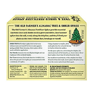 The Old Farmer's Almanac Tree & Shrub Fertilizer Spikes (Box of 24 Spikes - 6 Lbs) (OFA-FS1333-24)