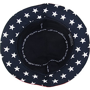 KBM-021 NAV Flag Patriotic Stars and Stripes Floral Galaxy Leaf Aztec Tropical Print Bucket Hat Summer Boonie Cap