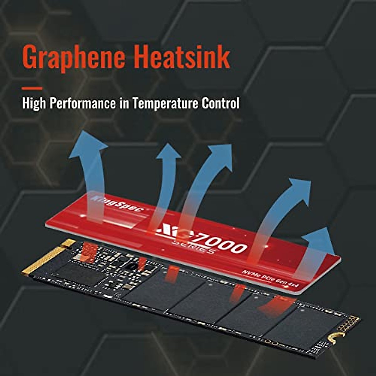 KingSpec XG7000 1TB NVMe SSD PCIe 4.0-7400MB/s Read Speed, 3D TLC NAND M.2 2280 Internal SSD, Compatible with Gaming PC, Laptop, PS5 Console
