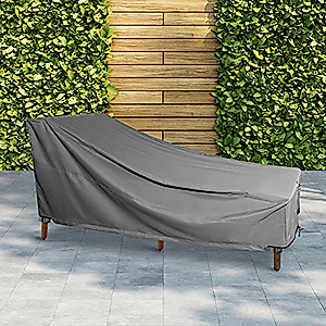 KHOMO GEAR Chaise Lounge Cover Heavy Duty Patio Furniture Cover - Grey