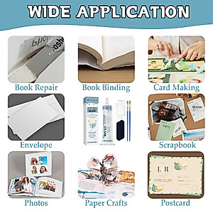 Book Glue, 110ml Flexible Book Binding Glue, Dries Clear Bookbinding Glue, Strong Book Glue Binding Repair, Paper Glue for Bookbinding and Book Repair, Scrapbooking, Paper Crafts, Collages