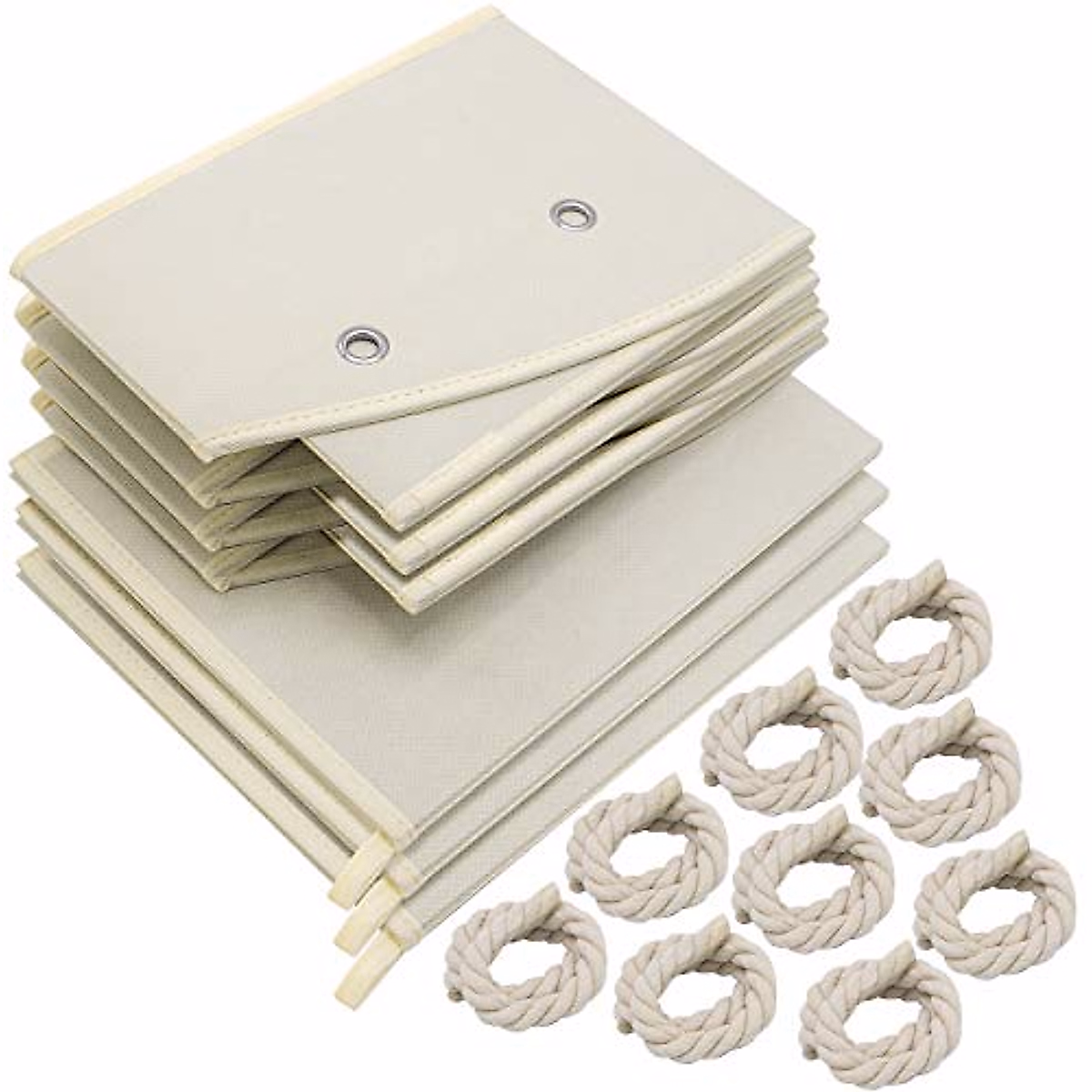 Sorbus Storage Bins [3-Pack] Fabric Storage Baskets, Foldable Closet Organizer Trapezoid Storage Box (Beige)