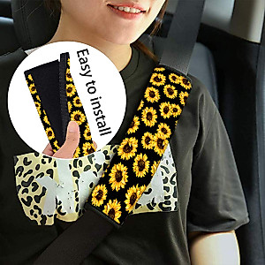 Advocator Blue Butterfly Flower Printed Car Seat Belt Covers for Kids and Women Soft Comfort Seat Belt Cover Protector Neck and Shoulder,2 Packs