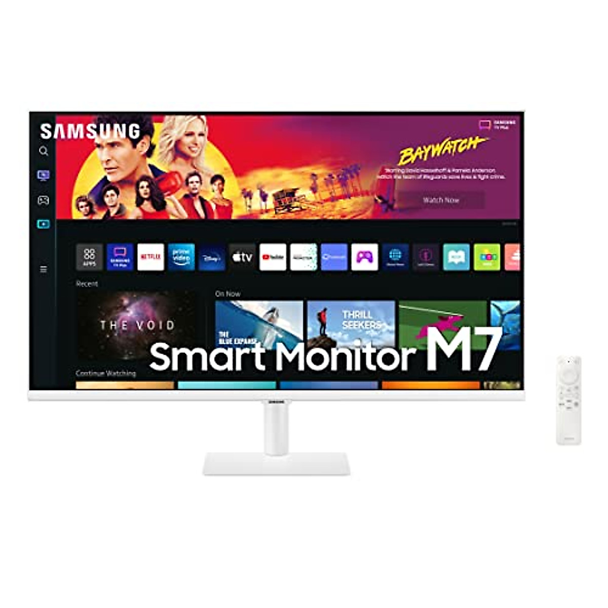 SAMSUNG 32" M70B Series 4K UHD USB-C Smart Monitor & Streaming TV, 4ms, 60Hz, HDR10, Wireless Display, Slimfit Camera, Gaming and IoT Hubs, Alexa Built in, 2022, LS32BM703UNXZA, White