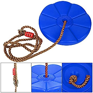 Saucer Tree Swing for Kids Adults，Climbing Rope Tree Swing Indoor Outdoor Disc Hanging Seat Playing Outdoor Play Equipment Children Toys(蓝色)