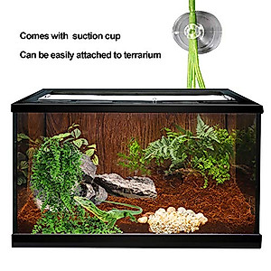 kathson 3 PCS Reptile Vines Plants Flexible Bendable Jungle Climbing Vine Terrarium Plastic Plant Leaves Pet Tank Habitat Decor for Bearded Dragons Lizards Geckos Snakes Frogs and More Reptiles