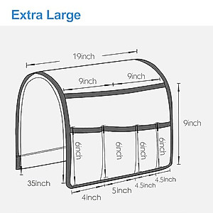 Iwtmm Arm Chair Organizer, Armchair Caddy for Recliner Non-Slip Couch Caddy with 6 Pockets, Magazines, TV Remote Control Holder, 19 x 35 inches