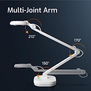 INSWAN INS-2 4K USB 13MP Document Camera with Auto Focus, LED Light, Mic, A3-Size Capture, Compatible with MacOS, Windows, Chromebook for Remote Teaching, Web Conferencing, IWBs, Live Demo