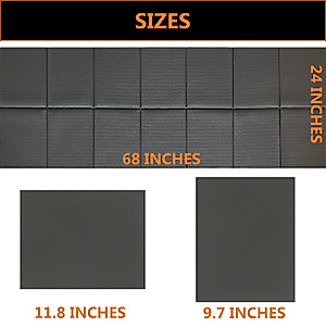 Under Sink Kitchen Mat Liner- 68’’ x 24’’ Big Size Non-adhesive Under Sink Protector with Bump Texture Black Shelf Liner Drawer Liner