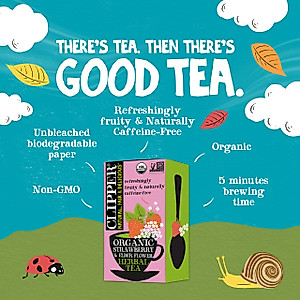 Clipper Tea Strawberry & Elderflower Herbal Tea – Caffeine Free, USDA Organic, Great Hot or Iced – Refreshingly Fruity, Natural, Fair & Delicious – 20 Tea Bags