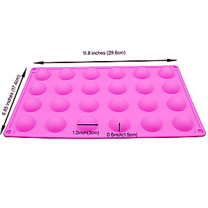 BAKER DEPOT Small Dome Silicone Mold for Cake Decorating Candy Chocolate Mould Semicircle Handmade Resin Craft Mould (round 24 holes mold 2 pcs)