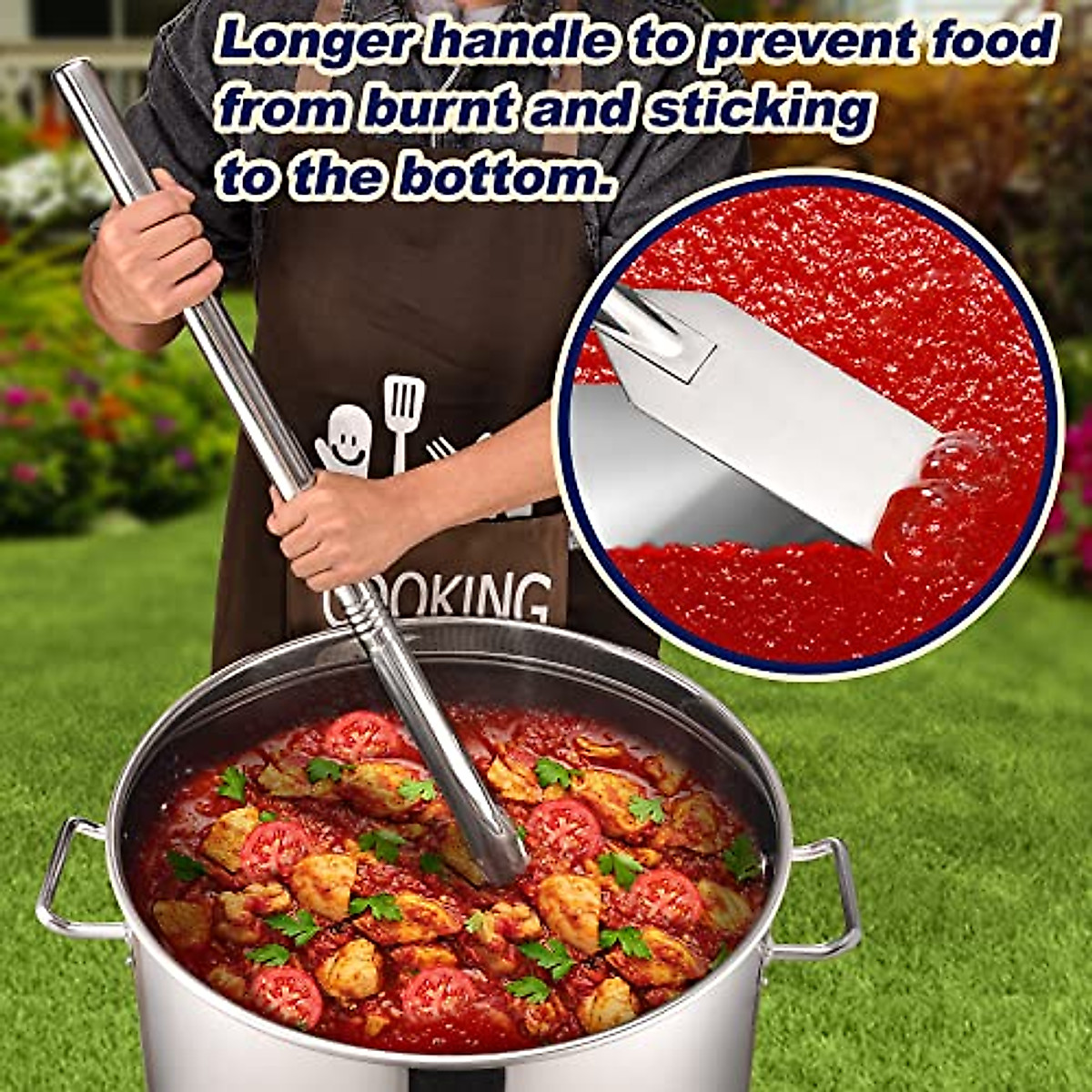 ARC WS121 48 Inch Stainless Steel Mixing Paddle with Threads Removable Handle Long Stir Paddle for Large Batch Cooking Crawfish Boil and Brewing Beer