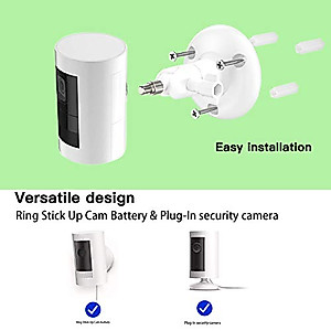 360 Degree Adjustable Mount for Stick Up Cam/Indoor Cam/Battery Cam,TIUIHU Stable Outdoor Ceiling Bracket Mounting Kit for Plug-in HD Security Camera (2-Pack,White)