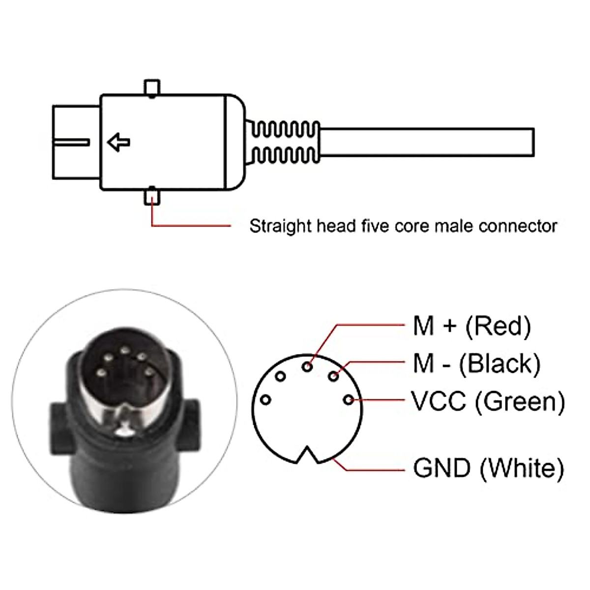 Eujgoov Recliner Chair Switch 2 Button Round Power Recliner Controller 5 Pin 4 Wire Switch Replacement Electric Recliner