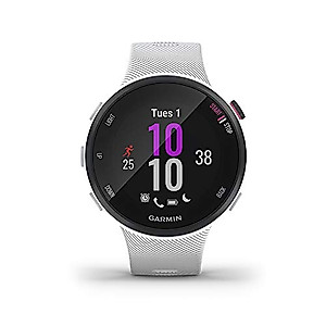 Garmin Forerunner 45S, 39mm Easy-to-use GPS Running Watch with Coach Free Training Plan Support, White